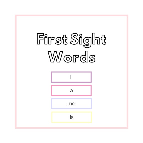 110 Printable My First Sight Word Cards Plus Checklist - Etsy