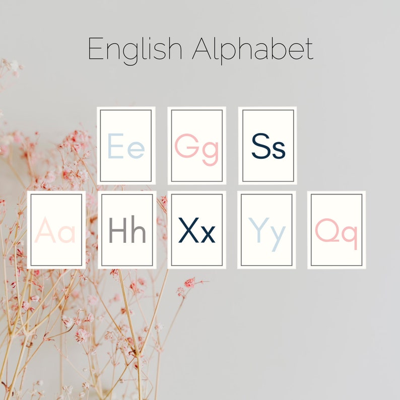 Printable English Alphabet Flashcards Homeschool Language - Etsy