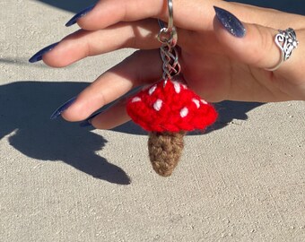 Crochet Keychain Mushroom - Etsy