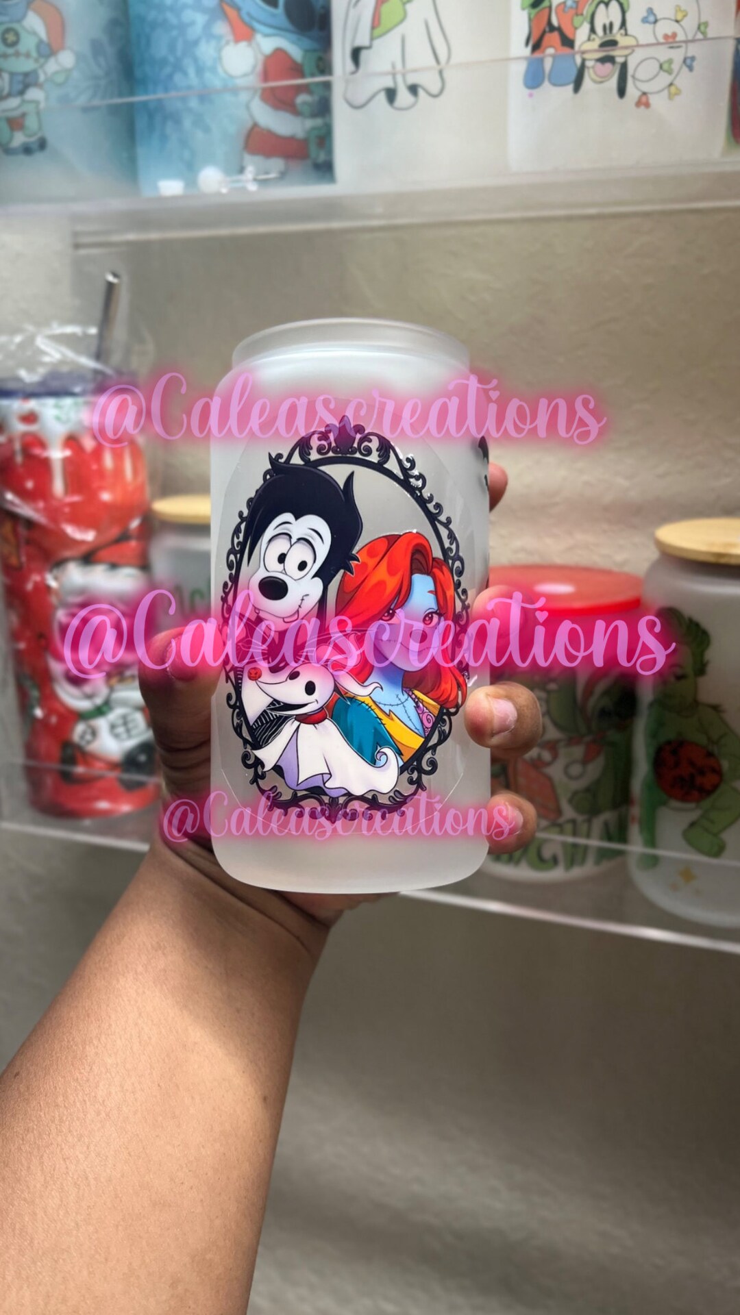 Jack and Sally Glass Max and Rox Goofy Movie Frosted Glass - Etsy