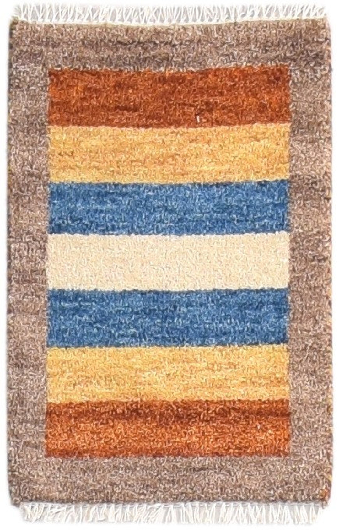 Wool Multi Color Rug 1X2 Persian Hand Knotted Southwestern Tribal Small ...