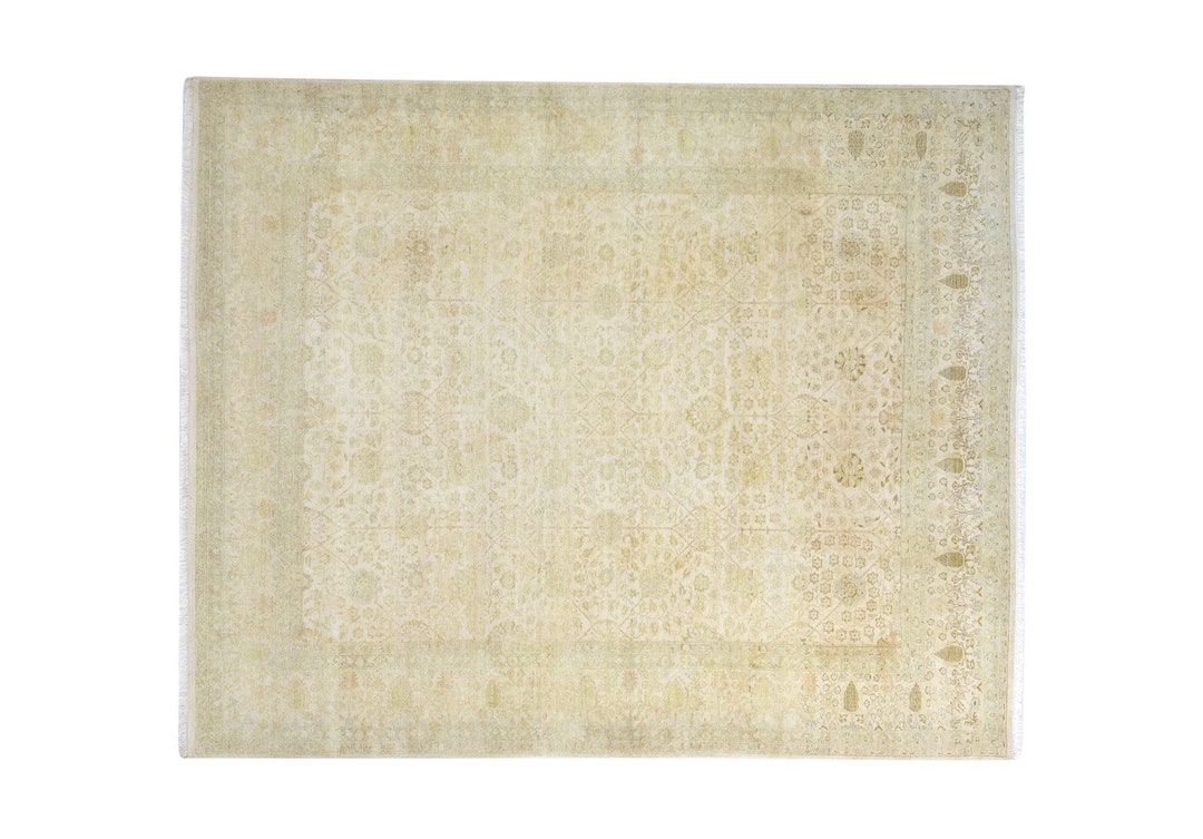 Beige 8x10 Wool Rug 8' X 10' Persian Hand Knotted - Etsy