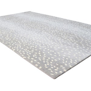 Antelope Rug Blue Wool Area Rug Runner Handmade, Grey Antelope 8x10 ...