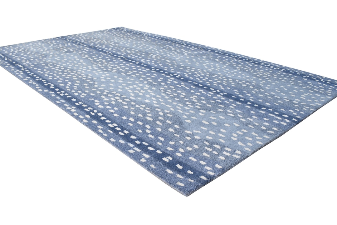 Antelope Rug Blue Wool Area Rug Runner Handmade, Grey Antelope 8x10 ...