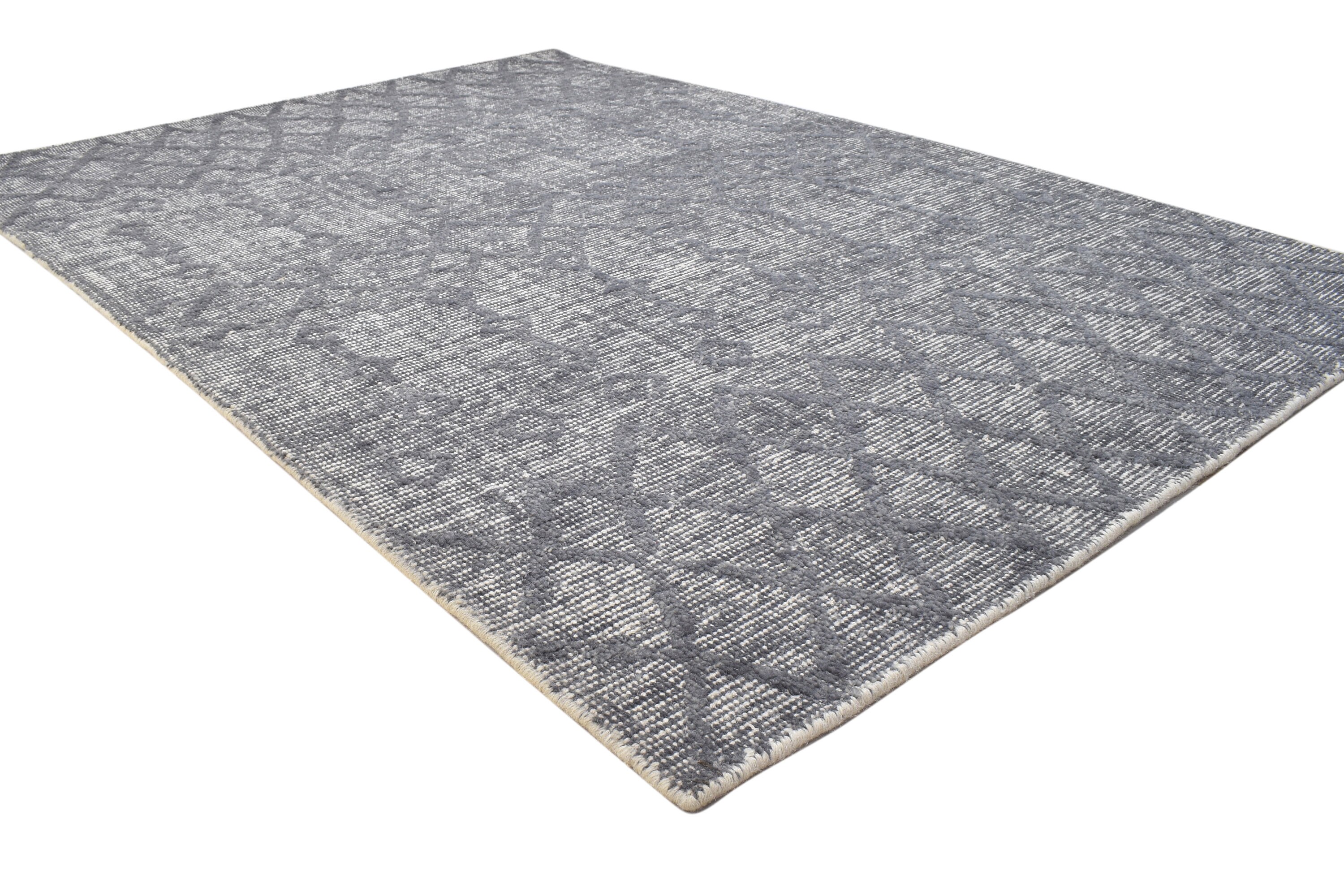 Wool dark grey rug 5x6 modern handloom moroccan geometric room | Etsy