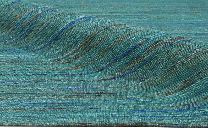 Hand Woven Blue Silk Rug 5' X 7' Modern Bohemian - Etsy