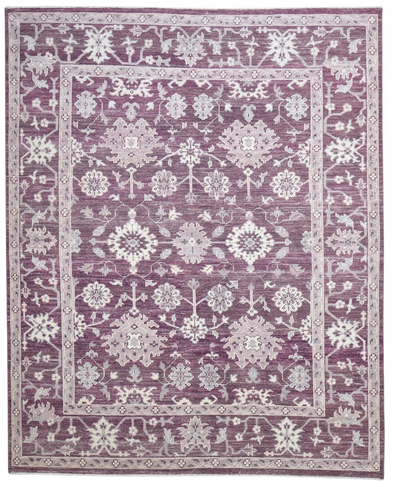 Wool Purple Rug 8' X 10' Persian Hand Knotted Oushak | Etsy