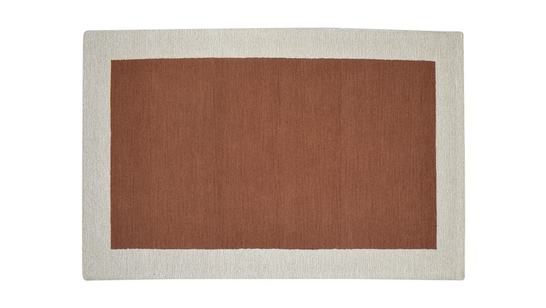 Wool / Art Silk Rug Rust Rug 5X8 Modern Hand Tufted Scandinavian ...