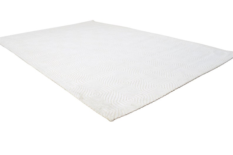 Art Silk Rug Off-white Rug 5X7 Modern Jacquard Loom - Etsy