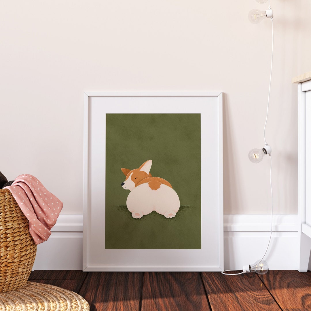 Corgi Artwork - PRINTABLE WALL ART | Digital Download, Dog Wall Art ...