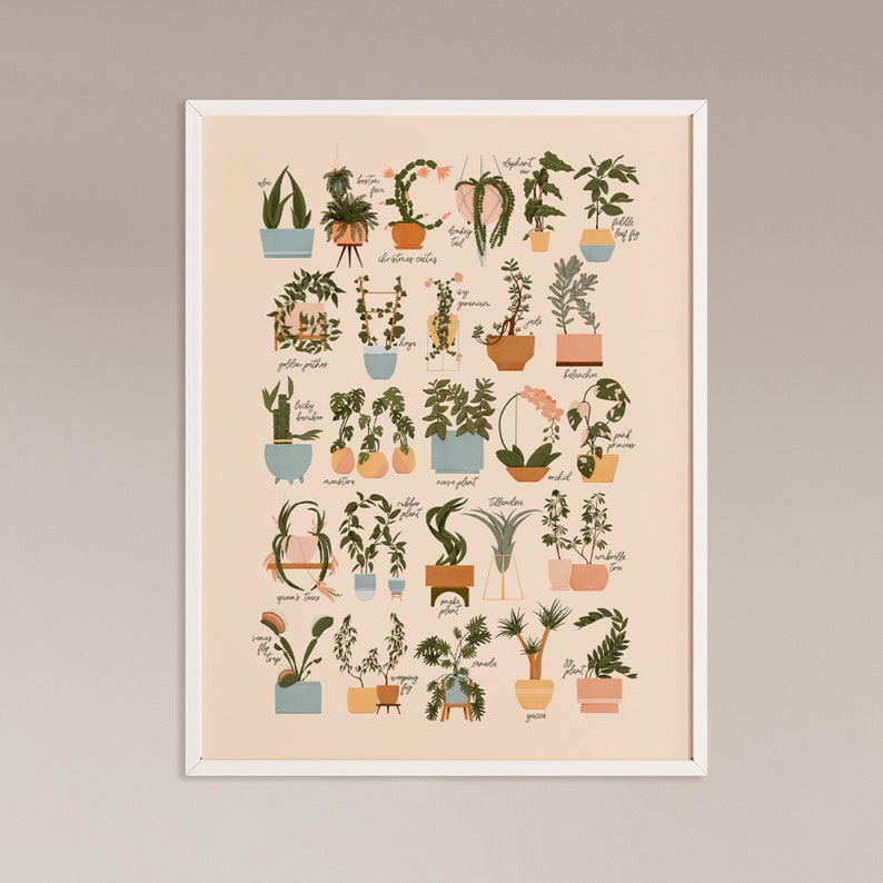 Houseplant Alphabet - PRINTABLE WALL ART | Digital Download, Botanical ...