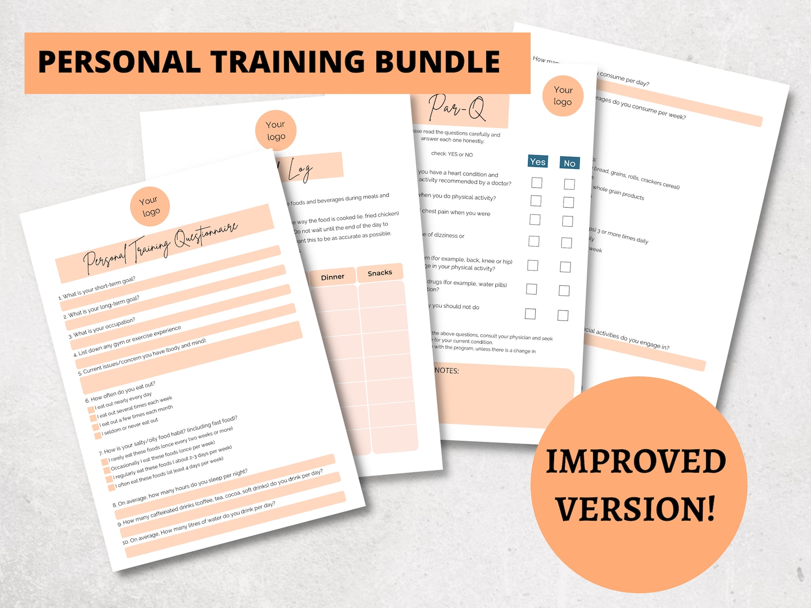 Personal Trainer Bundle | Client Intake Forms | Personal Training Documents | Personal Trainer ...