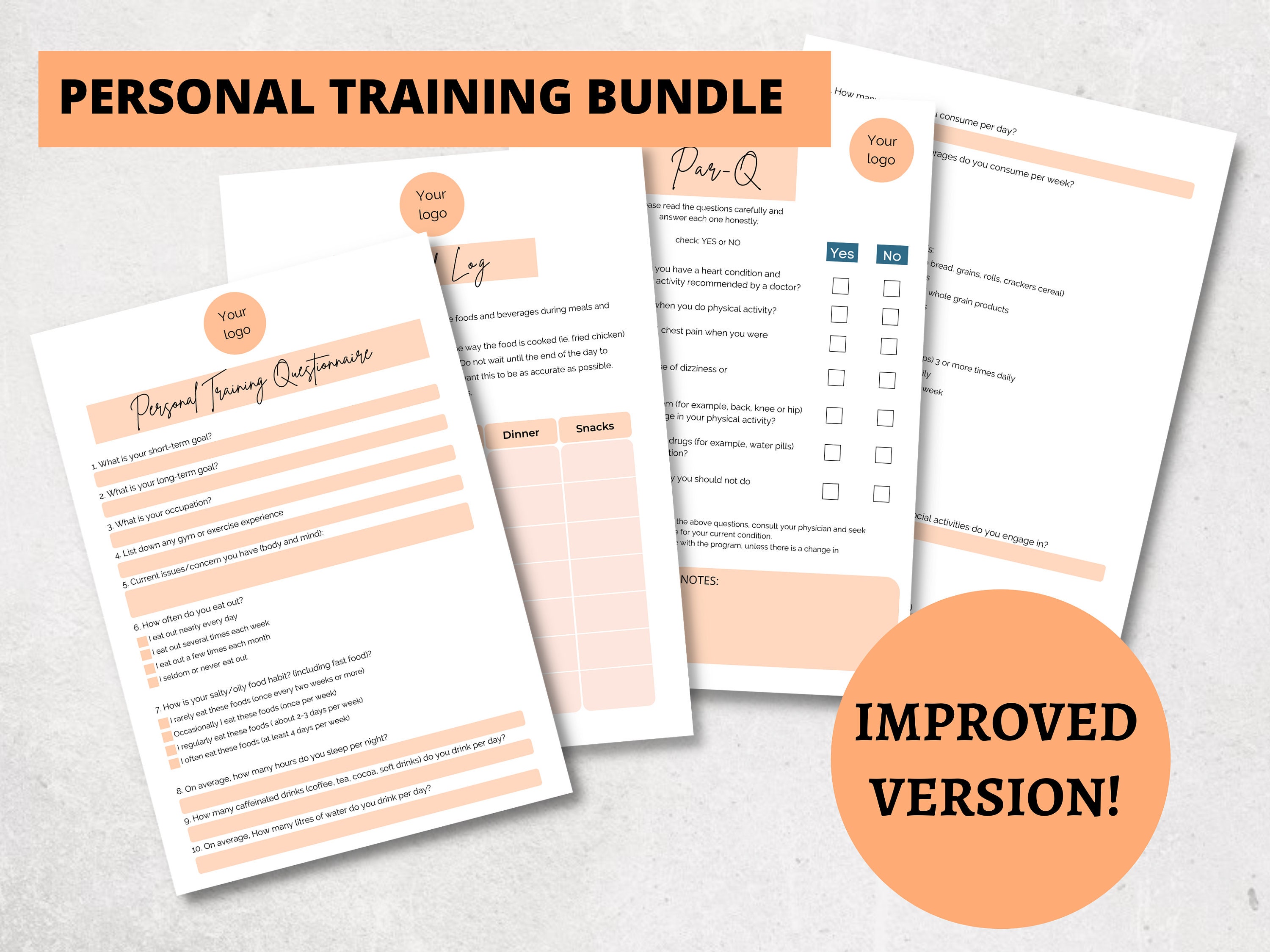 Personal Trainer Bundle | Client Intake Forms | Personal Training ...