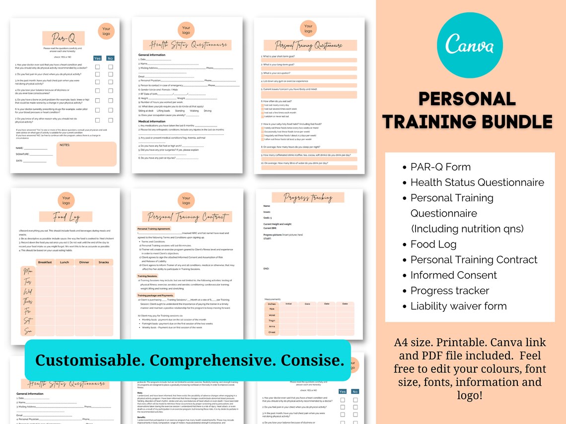 Personal Trainer Bundle | Client Intake Forms | Personal Training ...