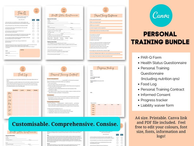Personal Trainer Bundle | Client Intake Forms | Personal Training ...