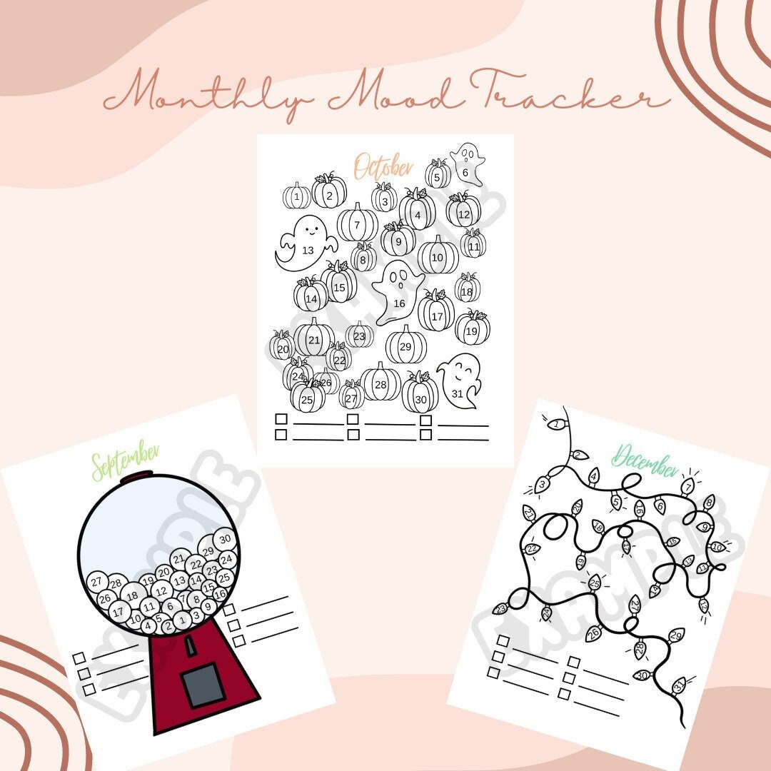 Monthly Mood Tracker Bullet Journal - Etsy
