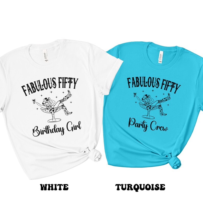 50th Birthday Shirt, Custom 50th Birthday Party Tees, 50 and Fabulous ...