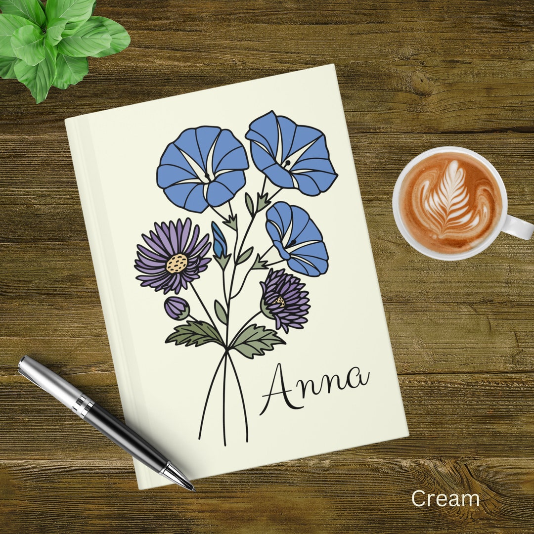 Birth Flower Personalized Journal, Birth Month Flower Gifts, September ...