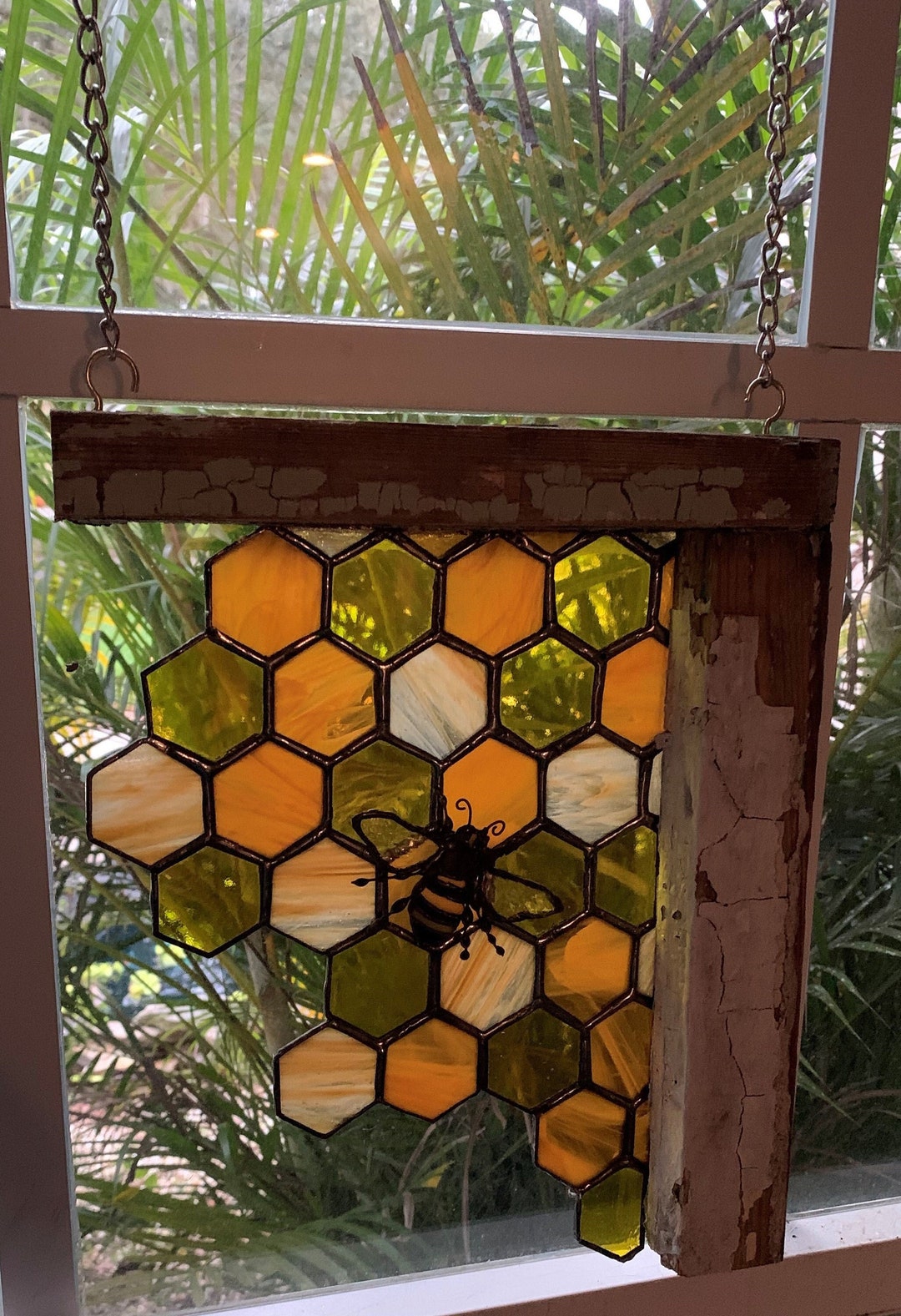 Honeycomb and Bee in Partial Reclaimed Window Frame - Etsy