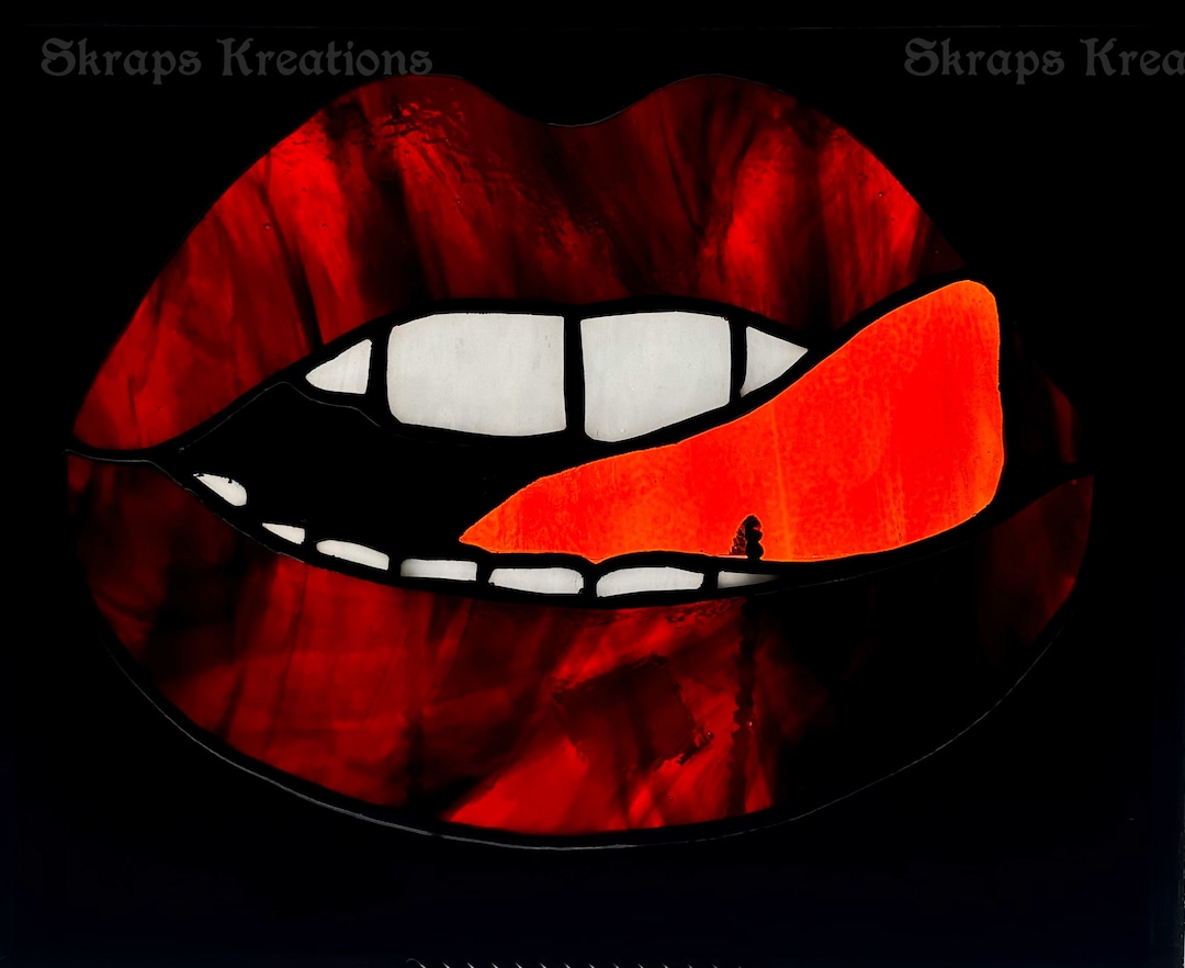 Stained Glass Licking Lips - Etsy