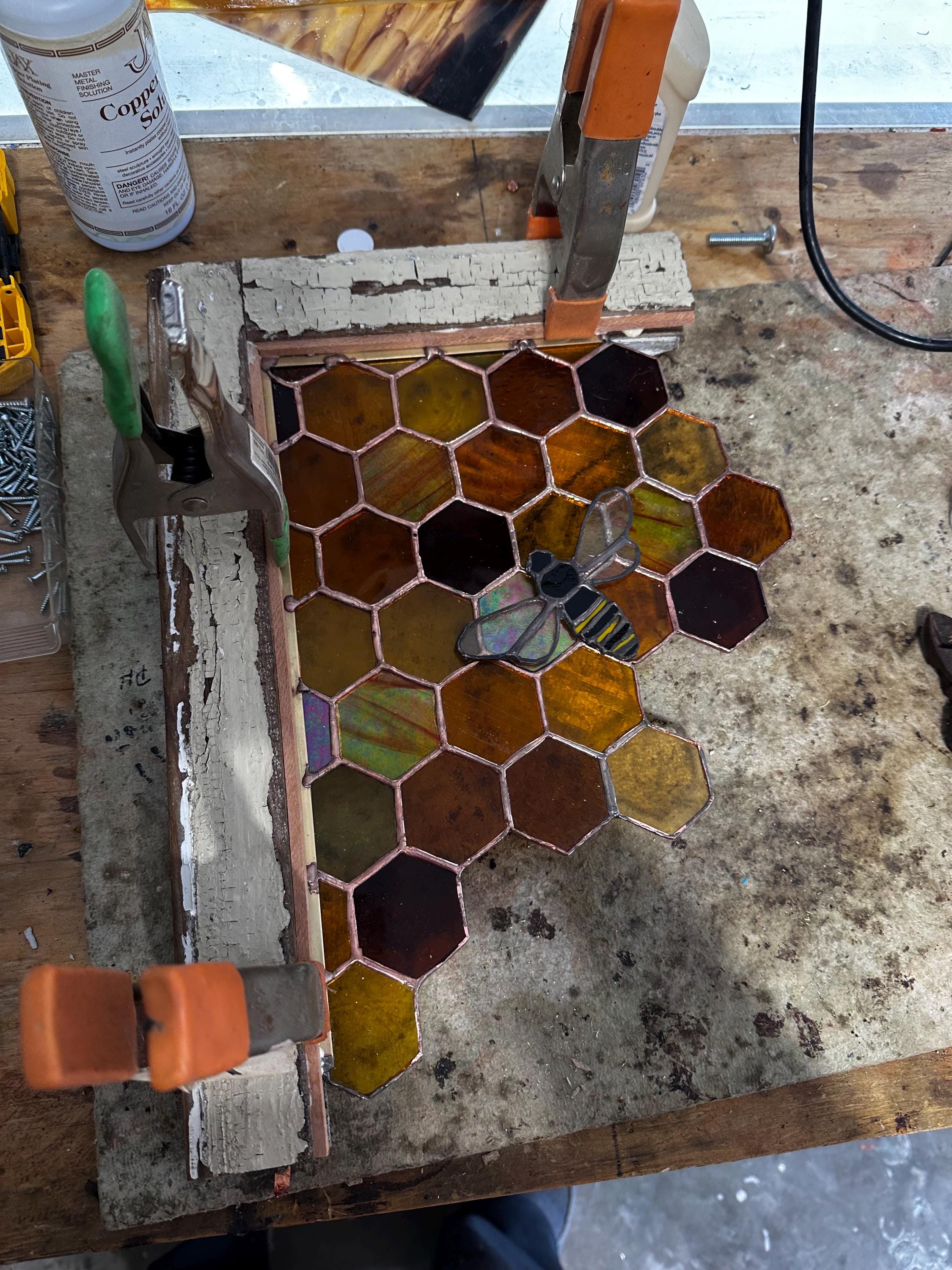 Honeycomb and Bee in Partial Reclaimed Window Frame - Etsy