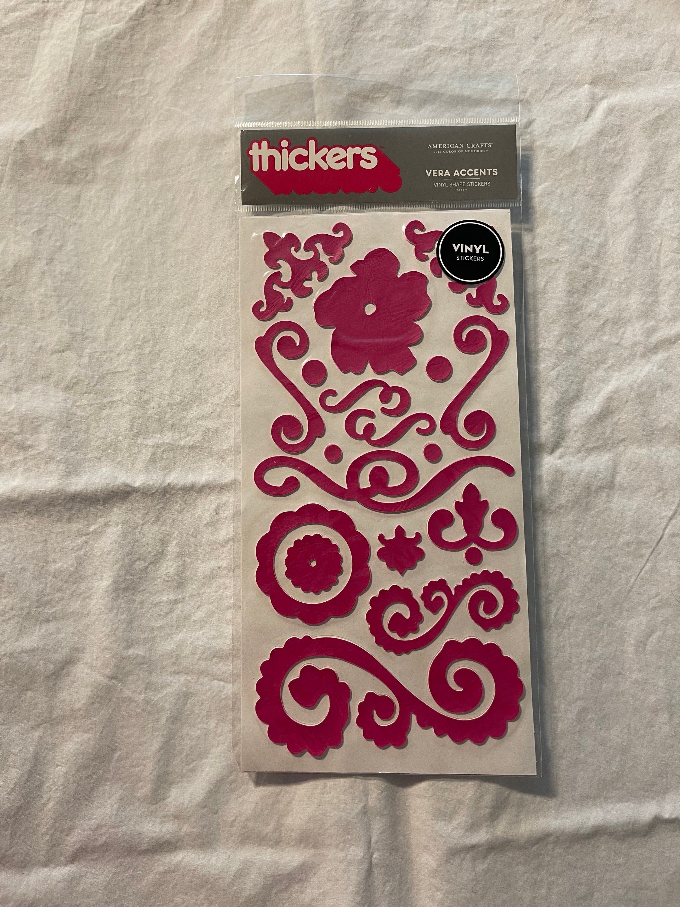 Thickers VERA Accent Stickers by American Crafts Hot Pink | Etsy