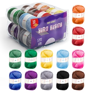 12/24 Pack Acrylic Yarn Skeins - Soft Crochet Yarn for Crocheting ...
