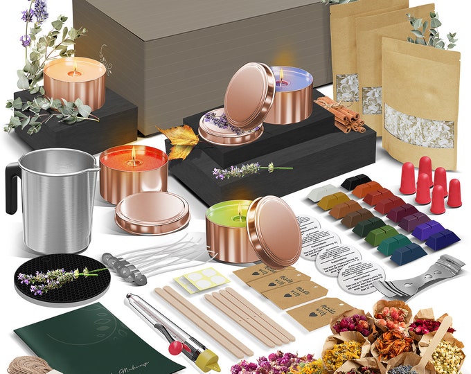 DIY Holiday Candle Kit Crystal Intention Fall Candle Vanilla Cinnamon ...