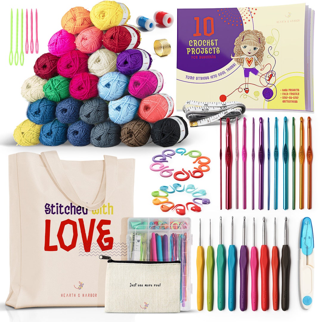 Beginner's Crochet Kit, Learn to Crochet Kit for Adults and Kids, 80 Pc ...