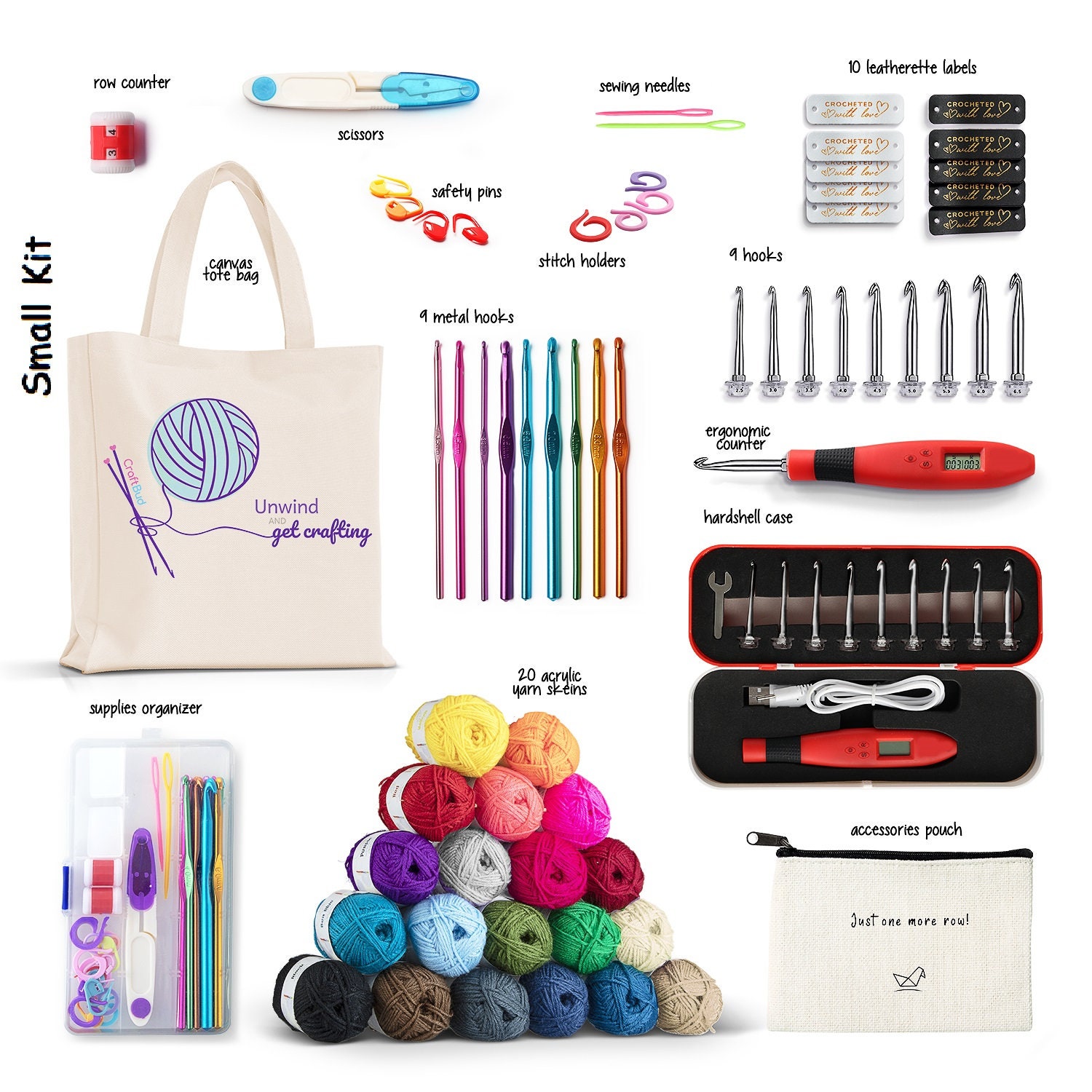 Complete Beginners Crochet Kit - Starter Crochet Kit for Adults and ...