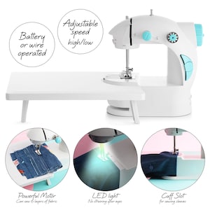 Portable Electric Mini Sewing Machine Kit for Beginners, Kids Gift With ...
