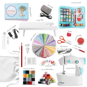 Portable Electric Mini Sewing Machine Kit for Beginners, Kids Gift With ...