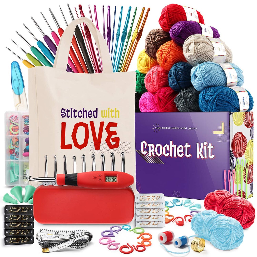 Complete Beginners Crochet Kit - Starter Crochet Kit for Adults and ...