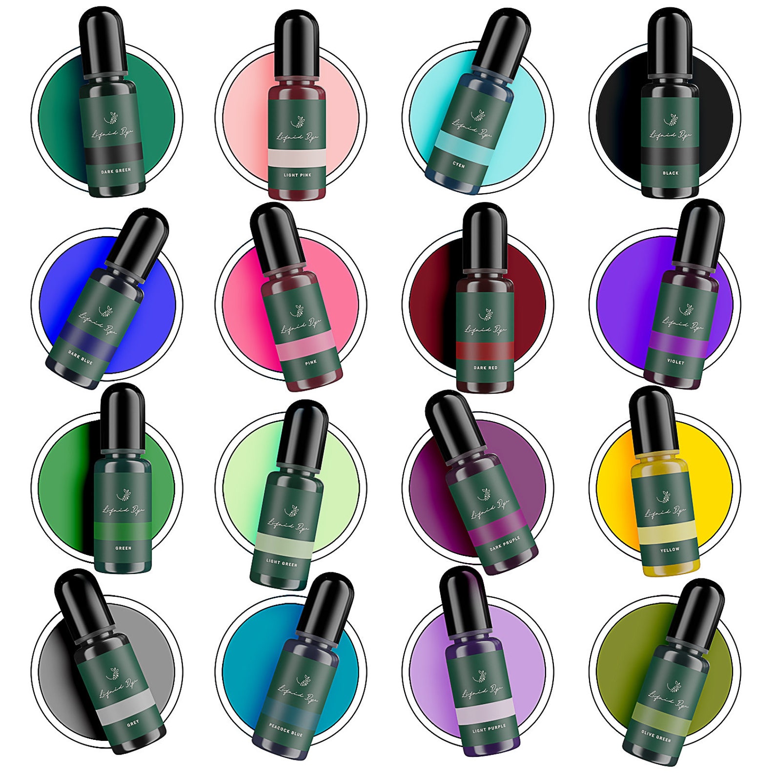 Liquid Candle Dye for Candle Making, 16 Vibrant Colors Candle Dye, Safe ...