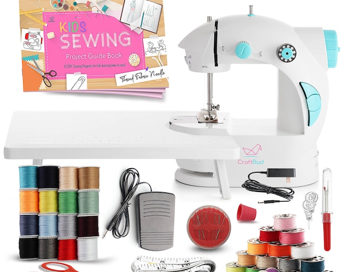 Portable Electric Mini Sewing Machine Kit for Beginners, Kids Gift With ...