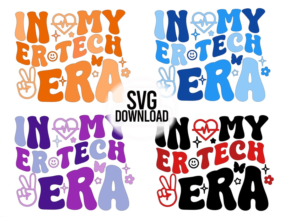 In My ER Tech Era Retro Wave SVG Digital Download Trippy Emergency - Etsy