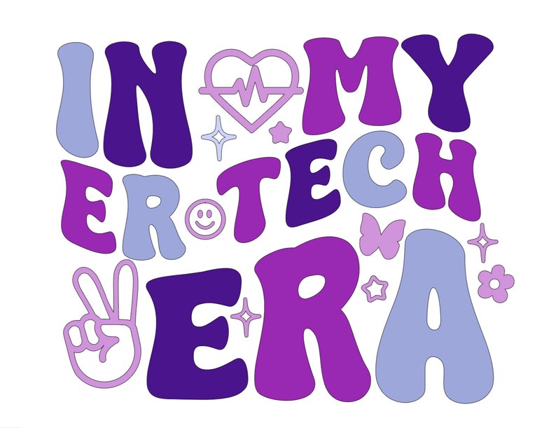 In My ER Tech Era Retro Wave SVG Digital Download Trippy Emergency - Etsy