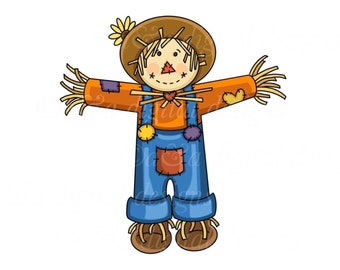 Scarecrow Clipart Smiling Scarecrow Cartoon Clipart Vector