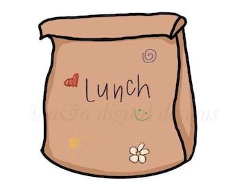 Lunch Sack Clipart | Etsy
