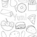 Food Coloring Page- Printable Coloring Sheet, Digital Download, PDF ...