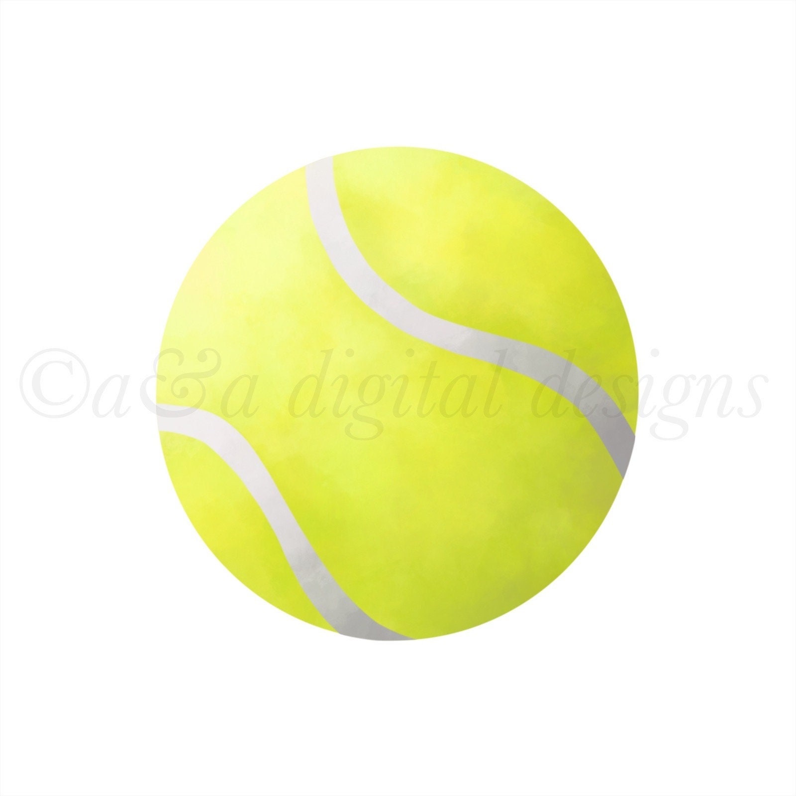 Tennis Ball- Instant Digital Download, PNG, JPG Files, Hand Drawn ...