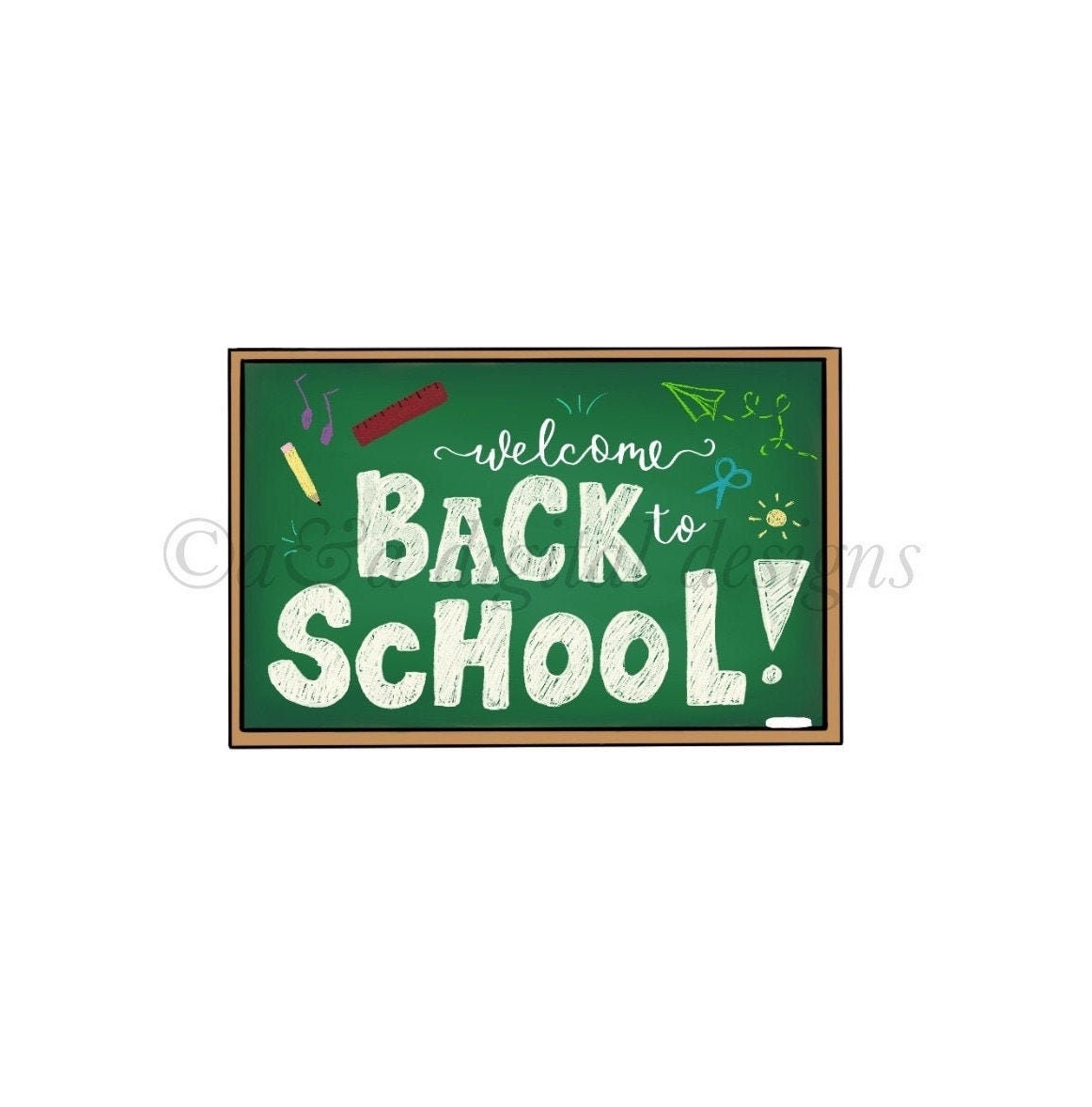 Back to School Chalkboard- Instant Digital Download, PNG, JPG, Hand ...