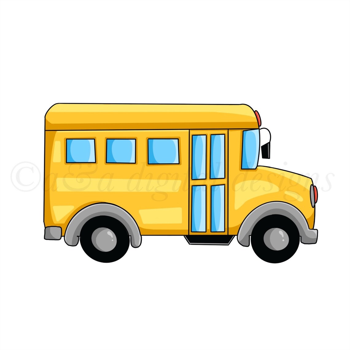 School Bus No Black Lines- Instant Digital Download, PNG, JPG Files ...