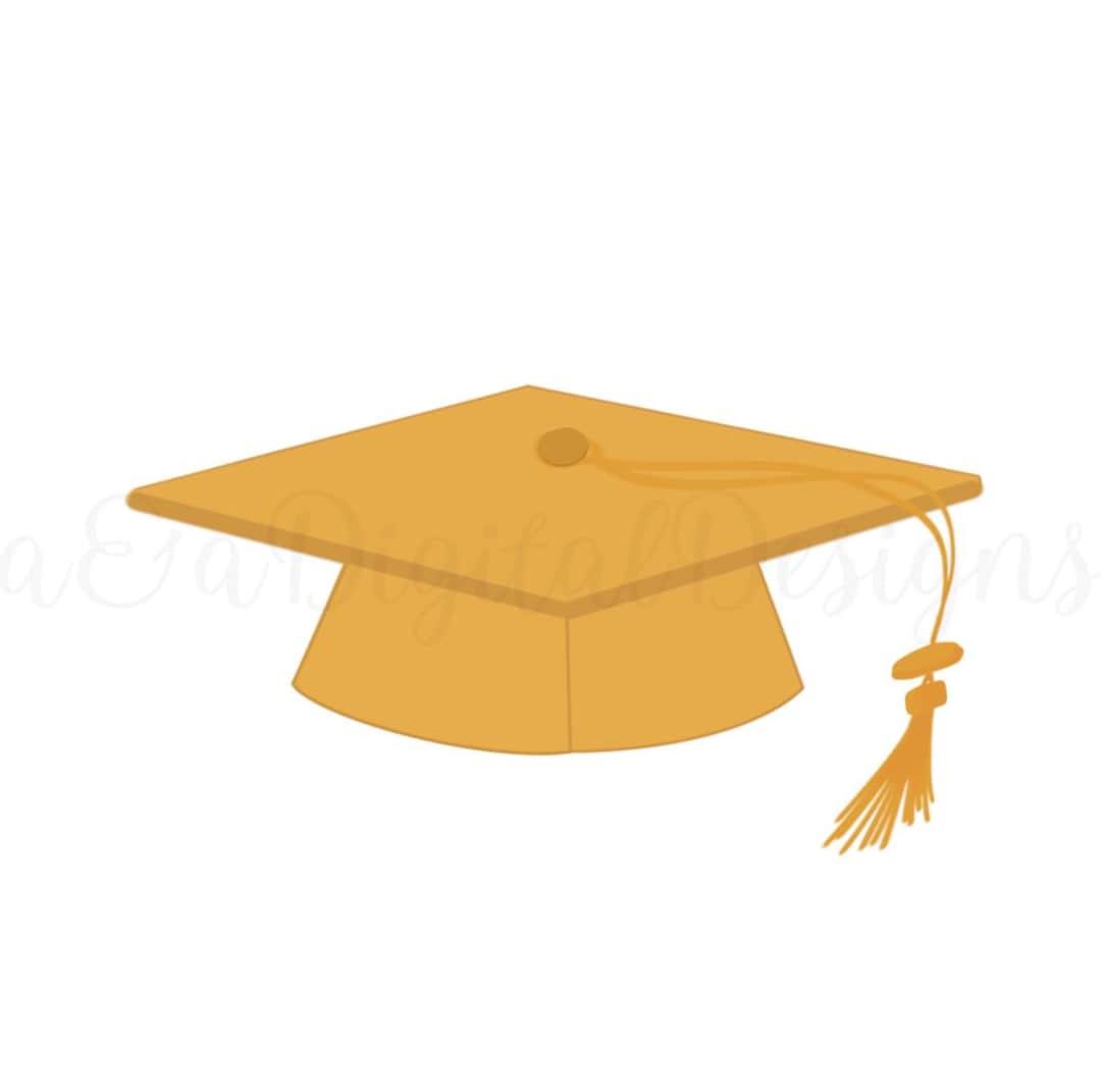 Gold Graduation Cap- Instant Digital Download, PNG and JPG, Files, Hand ...