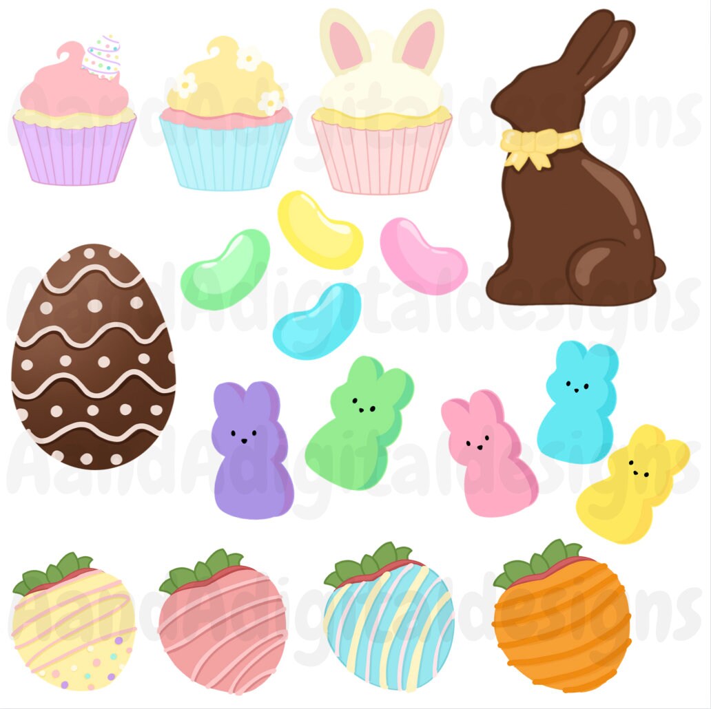 Easter Sweets-instant Digital Download, PNG, JPG Files, Hand Drawn ...