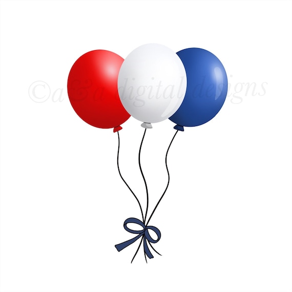 4th of July Balloons Instant Digital Download Clipart Jpg | Etsy