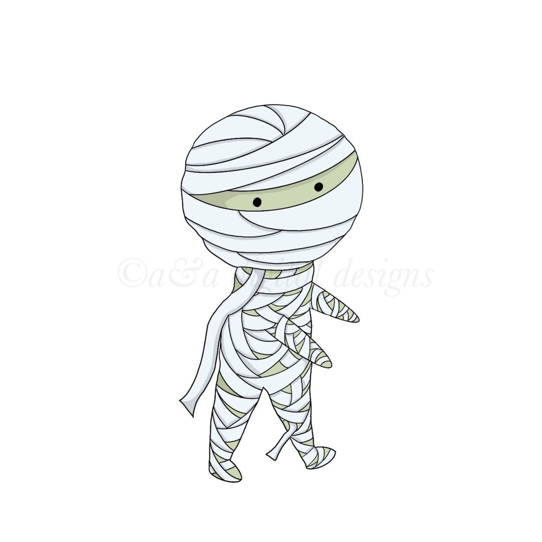 Cute Mummy Instant Digital Download, PNG, JPG, Hand Drawn, Halloween ...