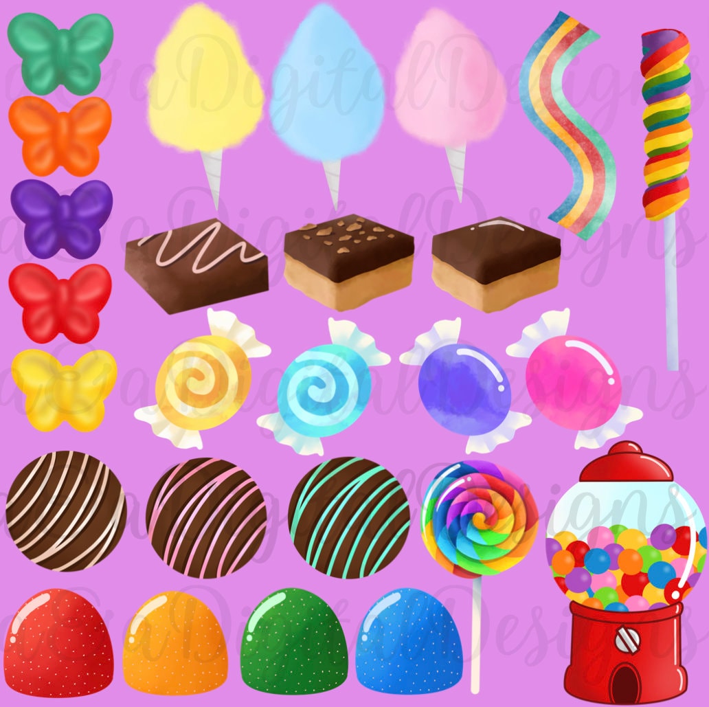 Candy Shop Clipart Pack-instant Digital Download, PNG, JPG, Sweet ...