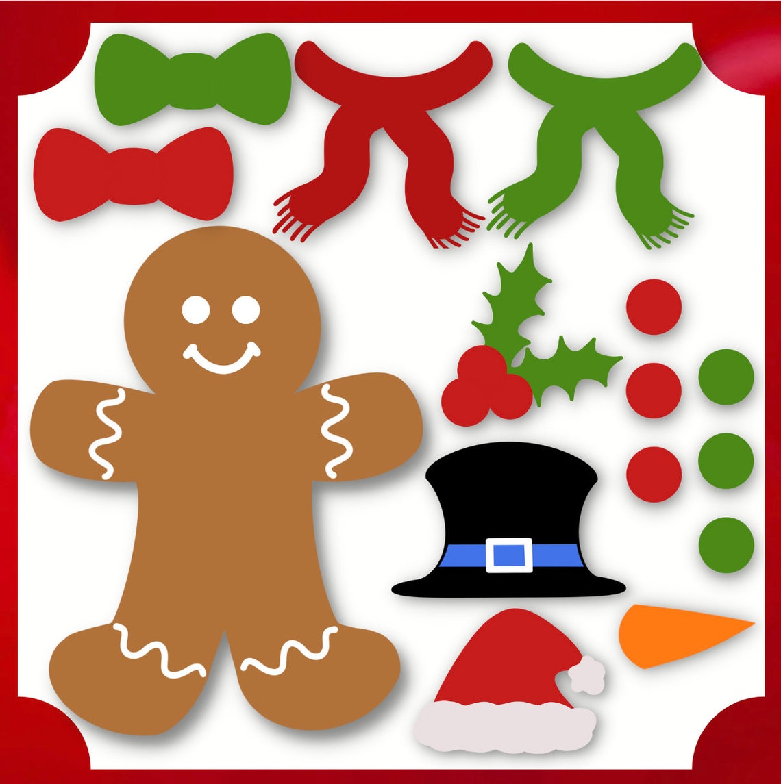 Gingerbread Man With Additional Accessories- Instant Digital Download ...