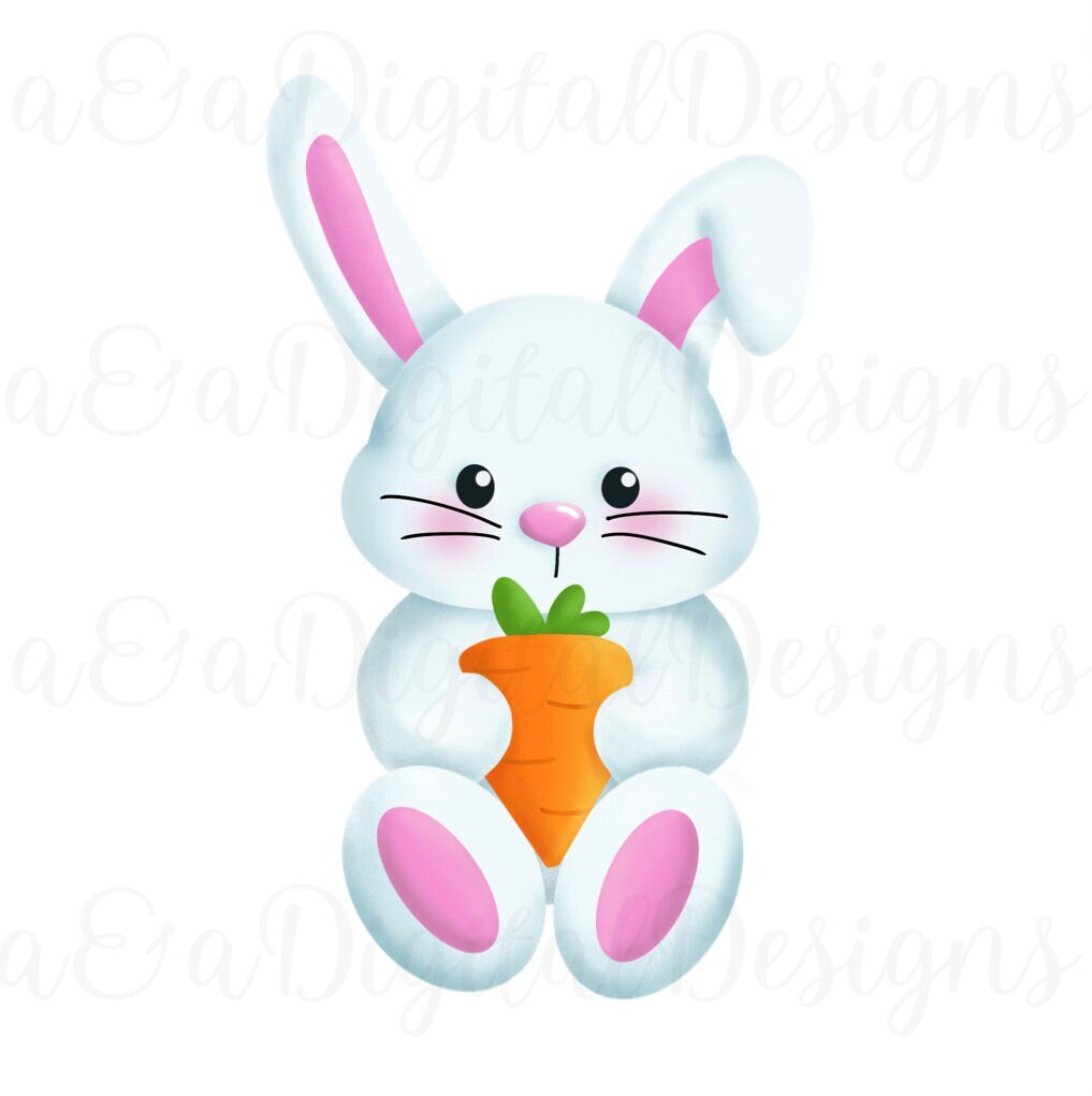 Cute Easter Bunnies-instant Digital Download, PNG, JPG Files, Hand ...